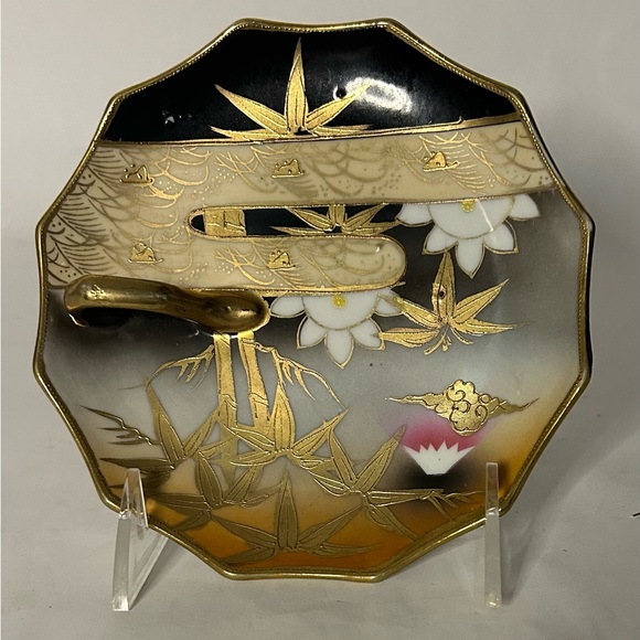 Other | Vintage Japan Porcelain Lemon Server Dish W Bamboo Mt Fuji ...